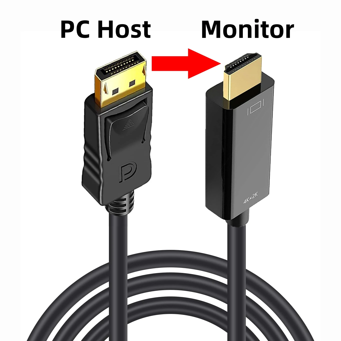 1.8M Uni-Directional 4K DisplayPort to HDMI-compatible Adapter Cable ...