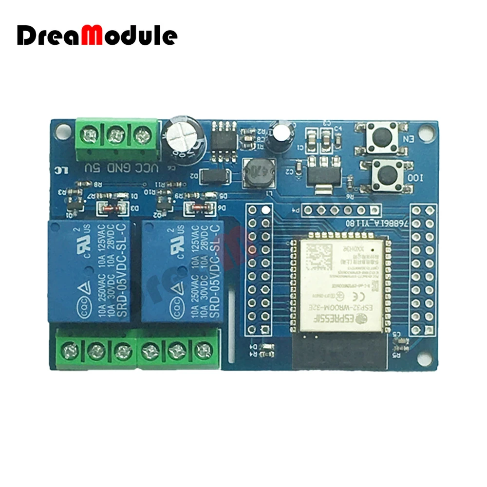 Placa De Relé Esp32 Módulo De Relé Wifi De Canal único Doble Placa De Desarrollo De Esp32