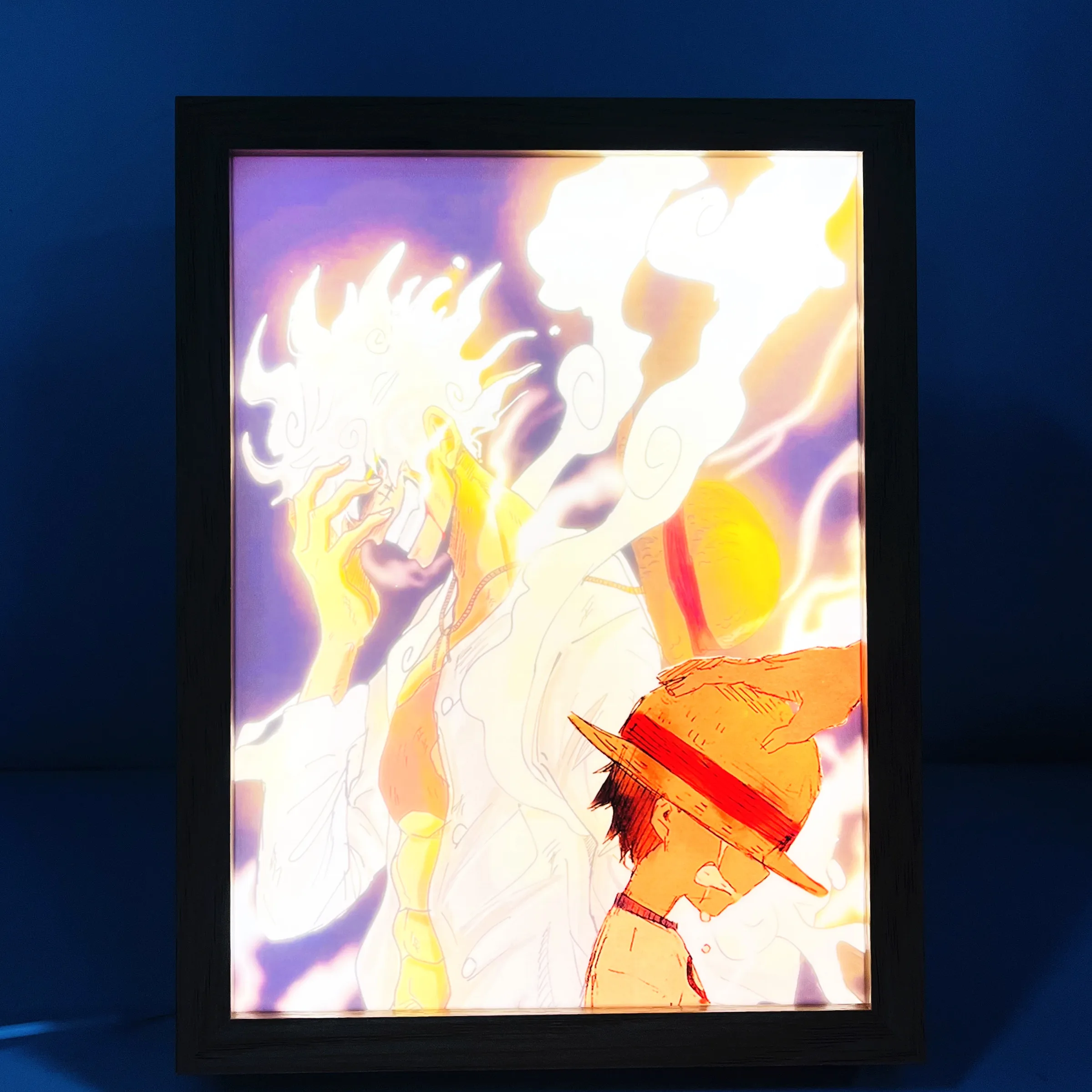 3D-LED-Anime-Light-Box-Monkey-D-Luffy-5th-Gear-Nika-Frame-Night-Lamp ...