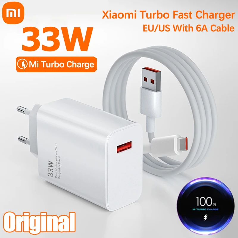 Xiaomi-33W-Turbo-Fast-Charger-Original-EU-US-Power-Adapter-Type-C-Cable ...