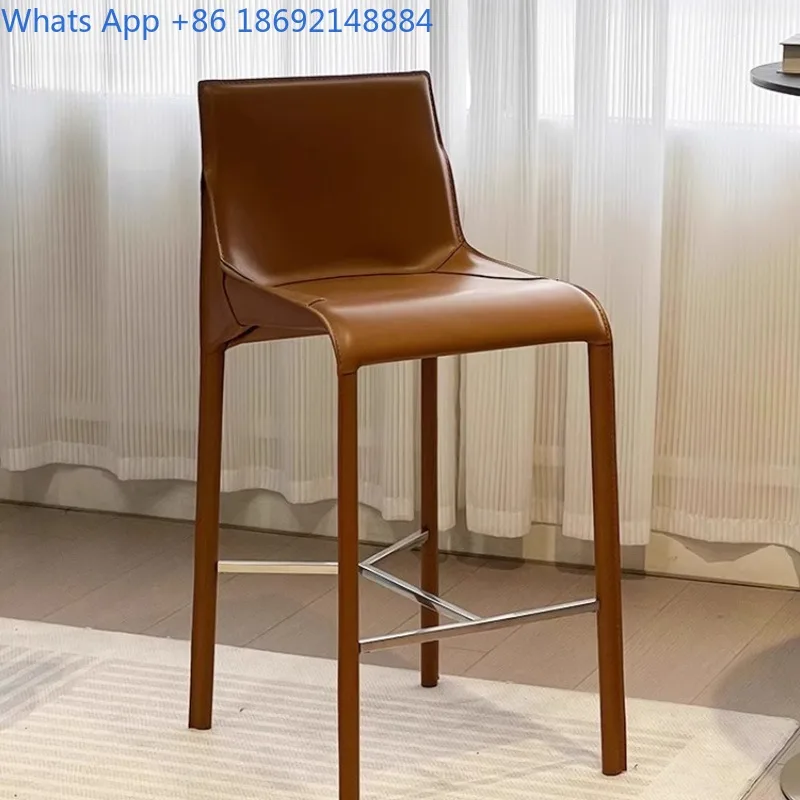 Italian Style Light Luxury Bar Chair Modern Minimalist Home Bar Chair ...
