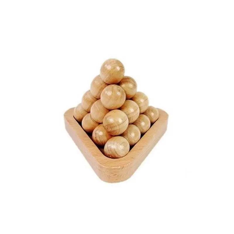 IQ Pyramid shaped Wooden Beads Brain Teasers 3D Logic Mind Puzzle Game ...