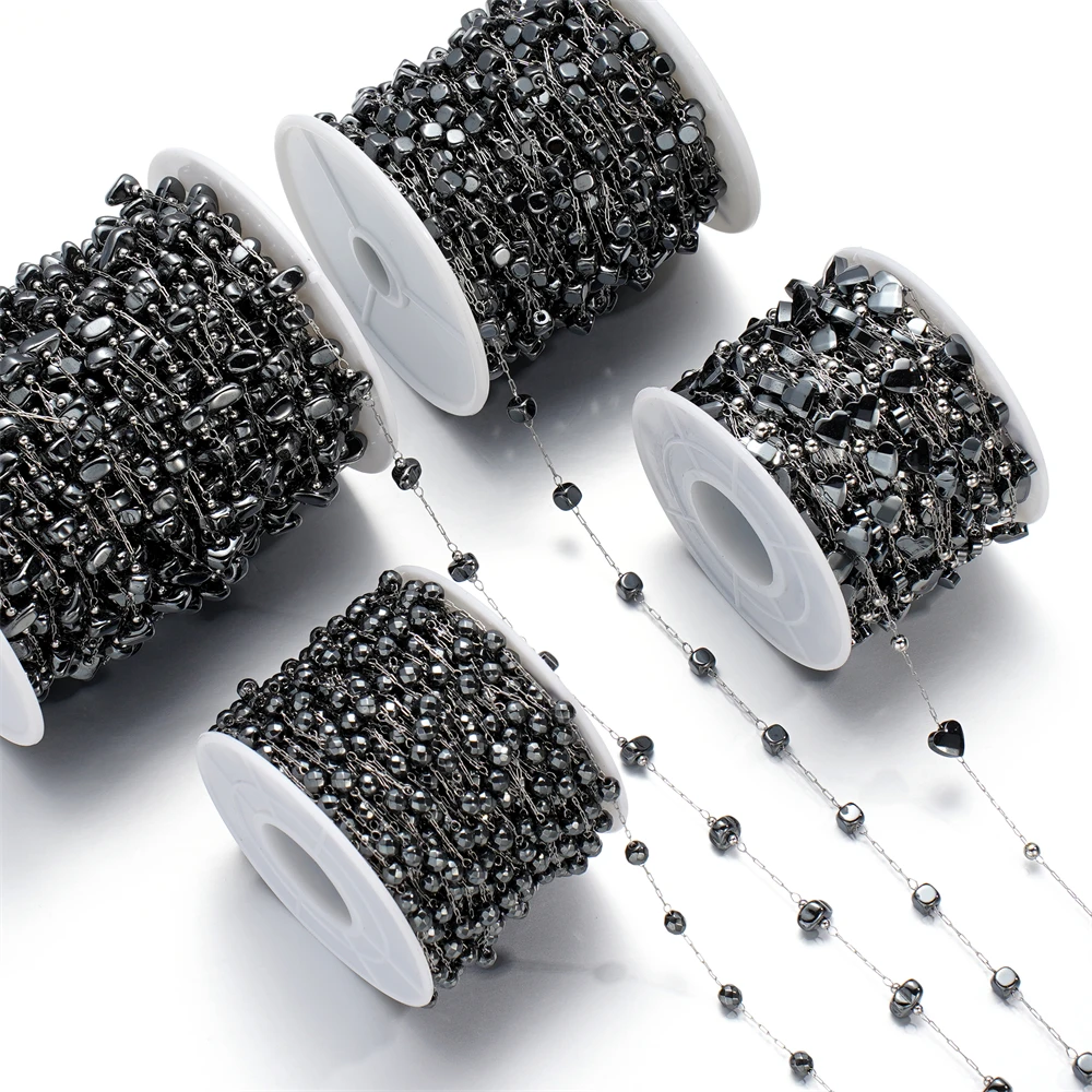 1Meter/Pack Stainless Steel Black Irregular Magnet Beads Chains for ...