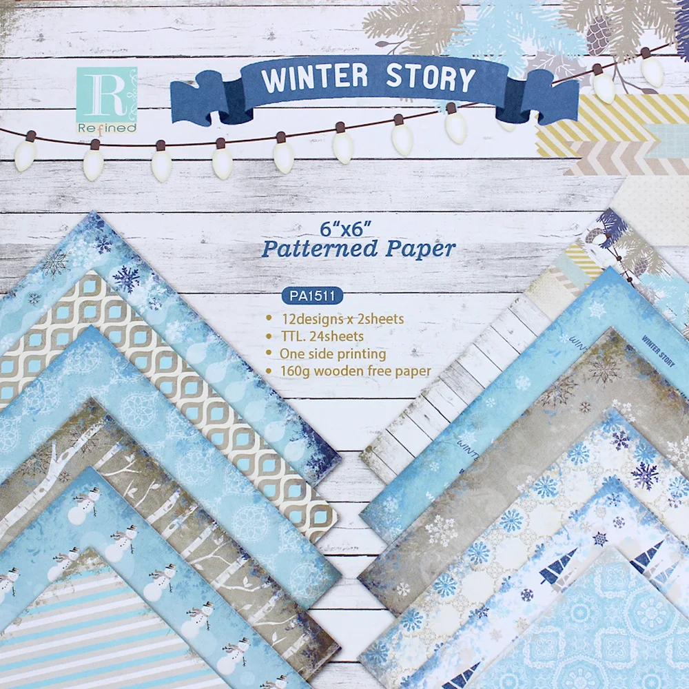 KSCRAFT-6-X6-Christmas-Winter-Scrapbook-paper-Scrapbooking-patterned ...
