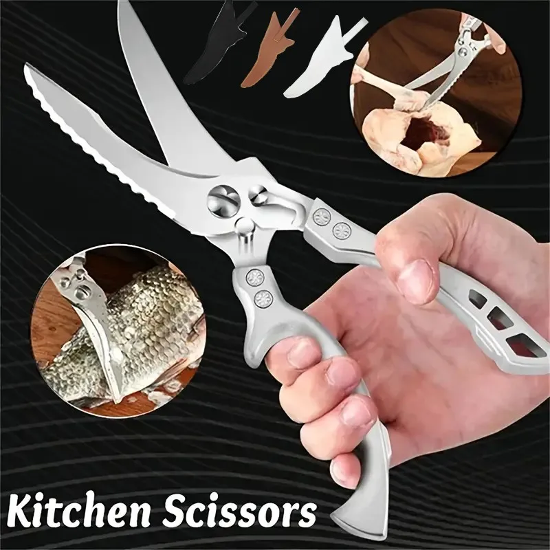 Heavy-Duty-Stainless-Steel-Kitchen-Scissors-Chicken-Bone-Kitchen-Shears ...
