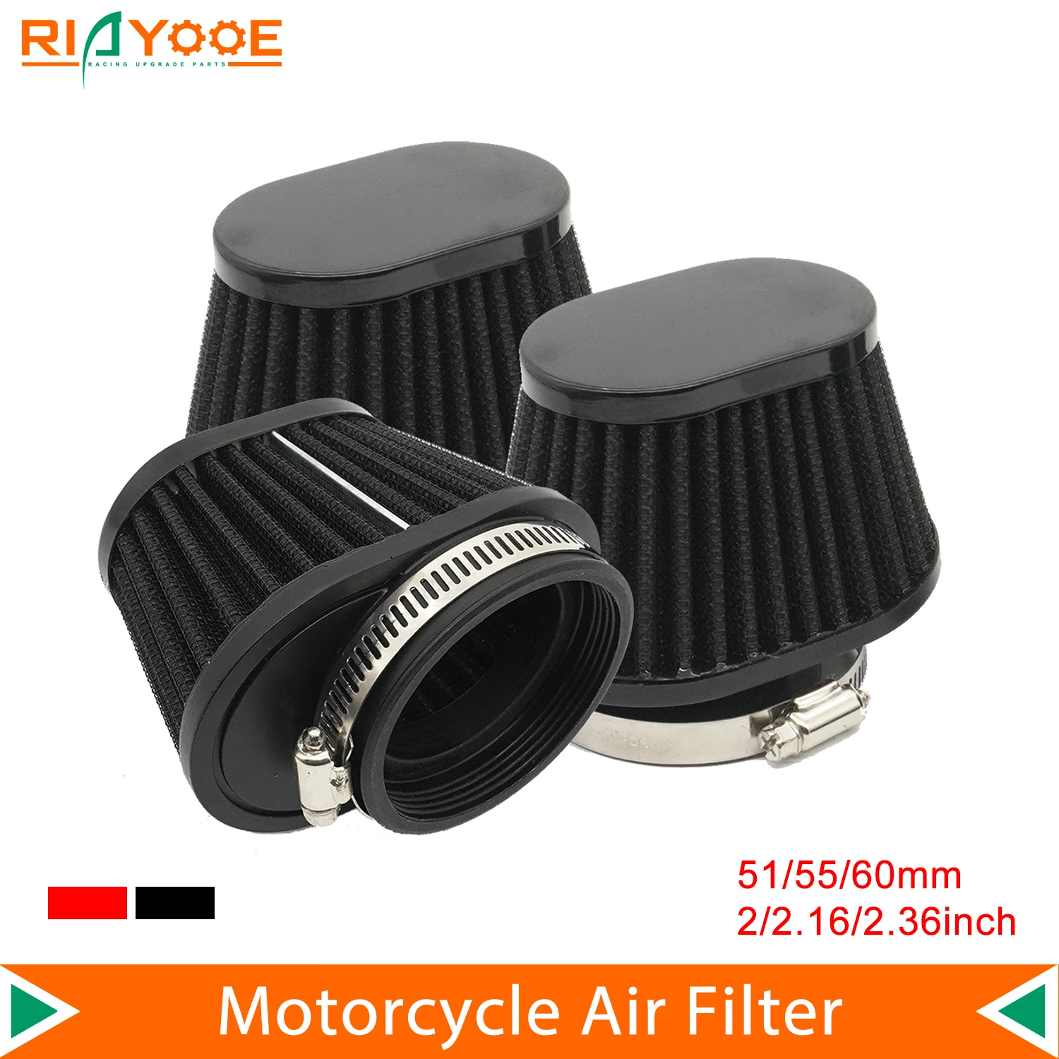 Motorcycle-High-Flow-Air-Filter-51-55-60MM-Universal-for-Motocross ...