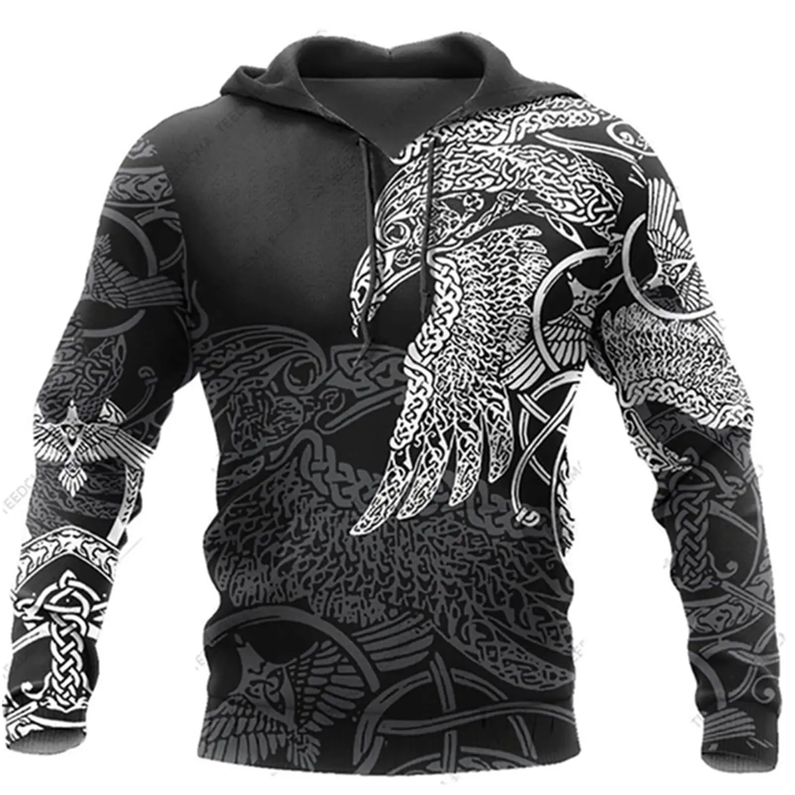 Men-s-Viking-Hoodie-Vintage-Casual-Viking-Warrior-Odin-3D-Printed-Long ...