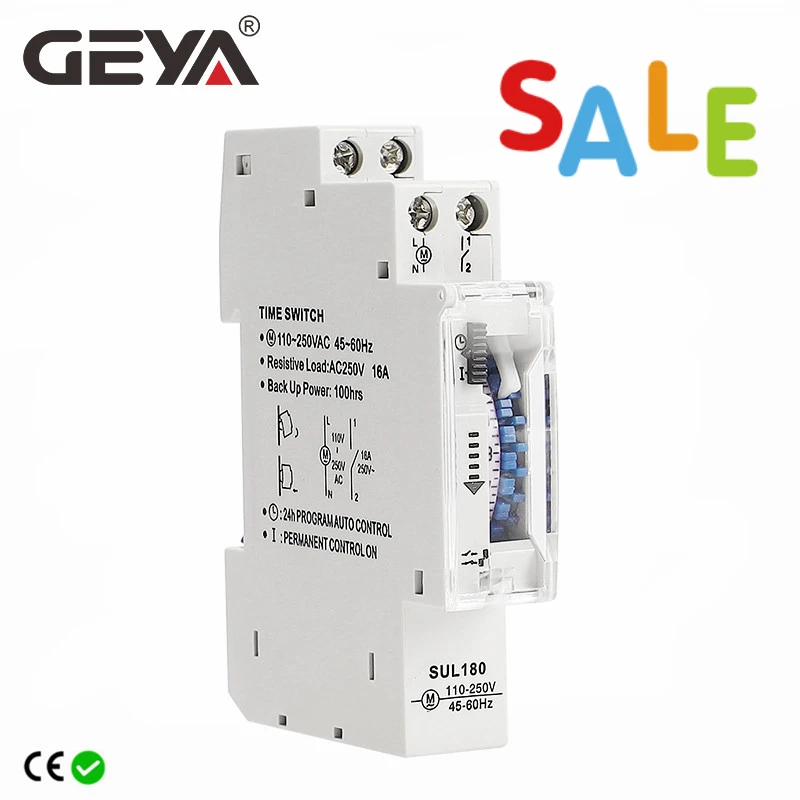 BIG-SALE-GEYA-TB45-Din-Rail-Mechanical-Timer-Switch-96-times-on-off-per ...
