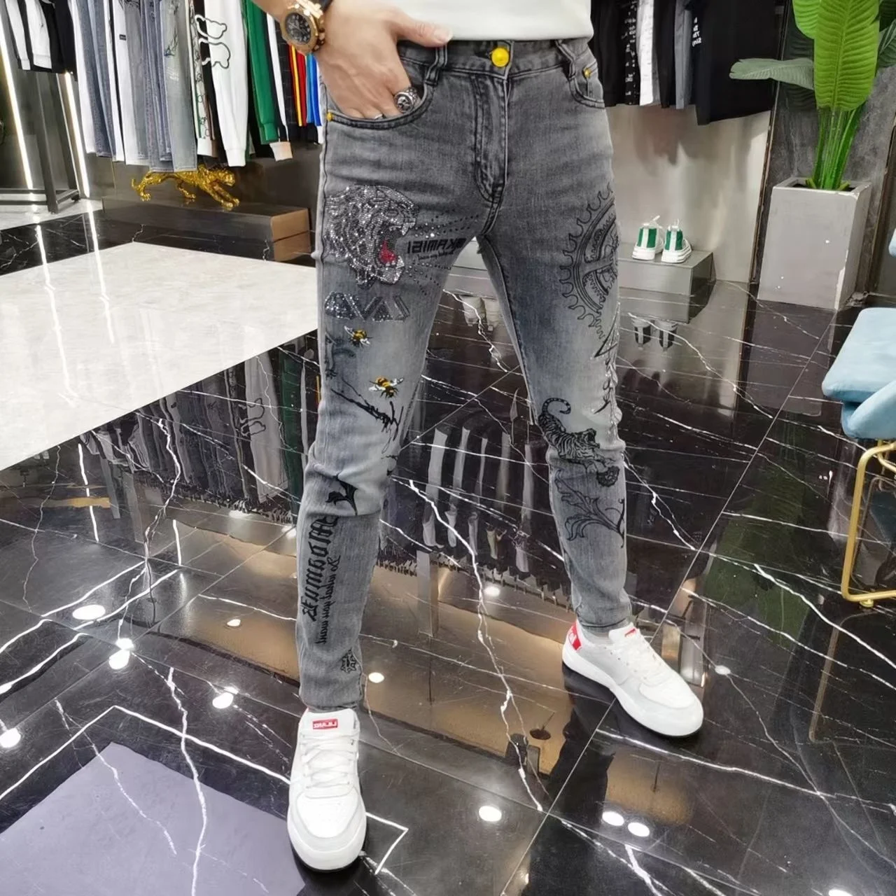 2022-Tiger-Head-Rhinestones-Jeans-Men-s-Printing-Hot-Diamond-Men-Jeans ...