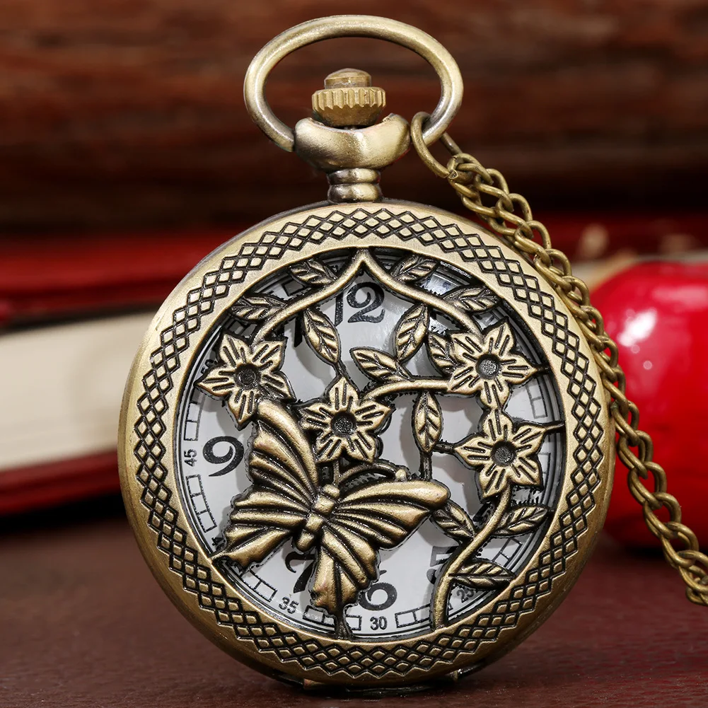 Bronze-Butterfly-and-Flower-Pocket-Watch-Retro-Pocket-Watches-for-women ...