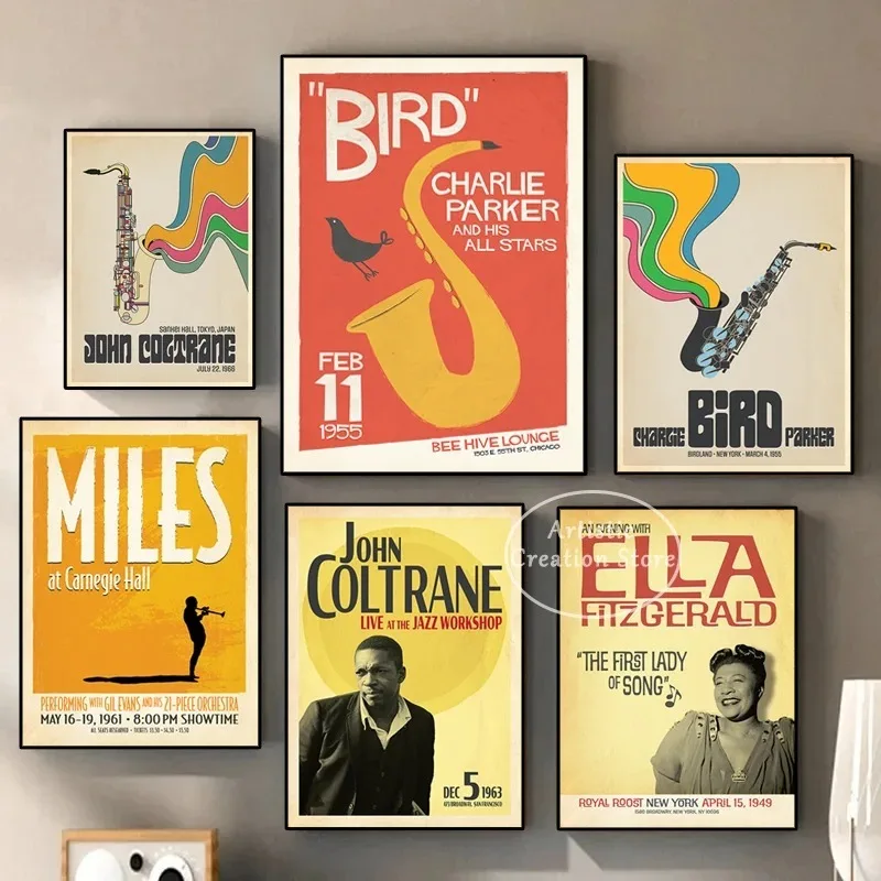 Vintage-Music-Star-Poster-para-Home-Decor-David-Parker-Arte-abstrata ...