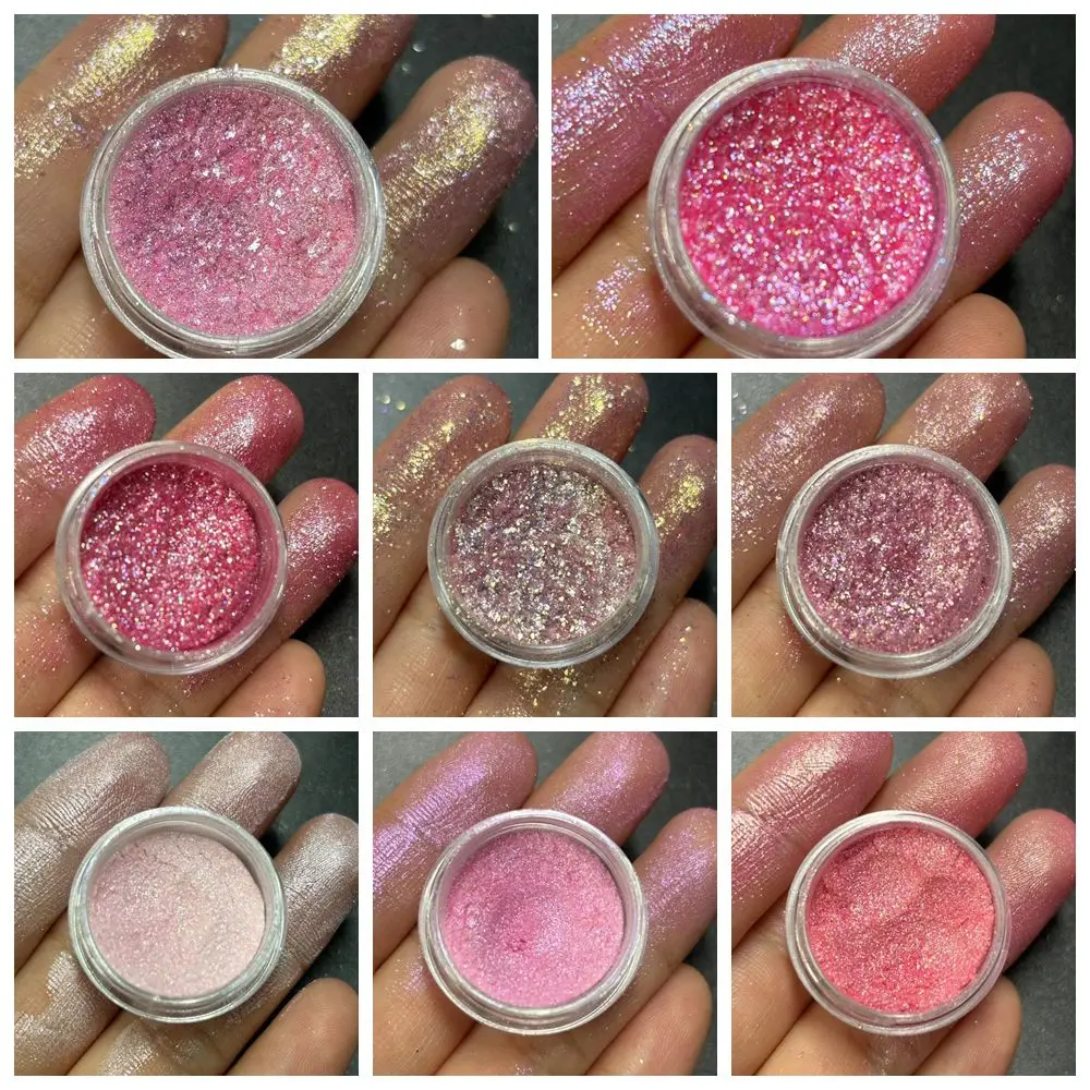 Cosmetic Grade Candy Pink Series Diamond Mica Aurora Pigment Powder For ...