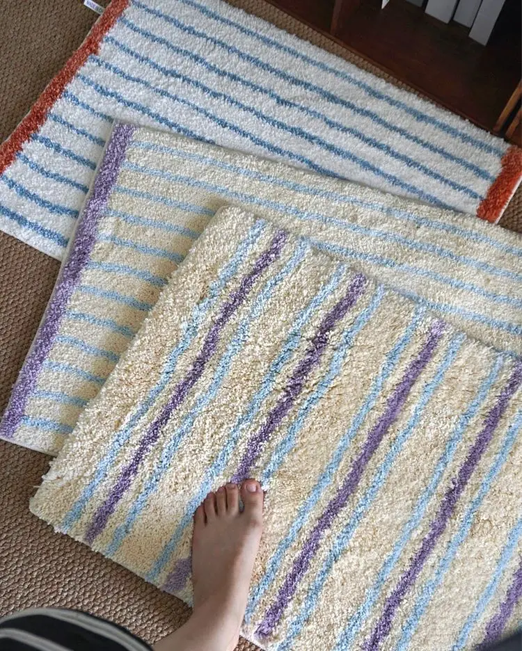 MIns-Style-Korean-Striped-Plaid-Absorbent-Carpet-Soft-Plush-Cashmere ...