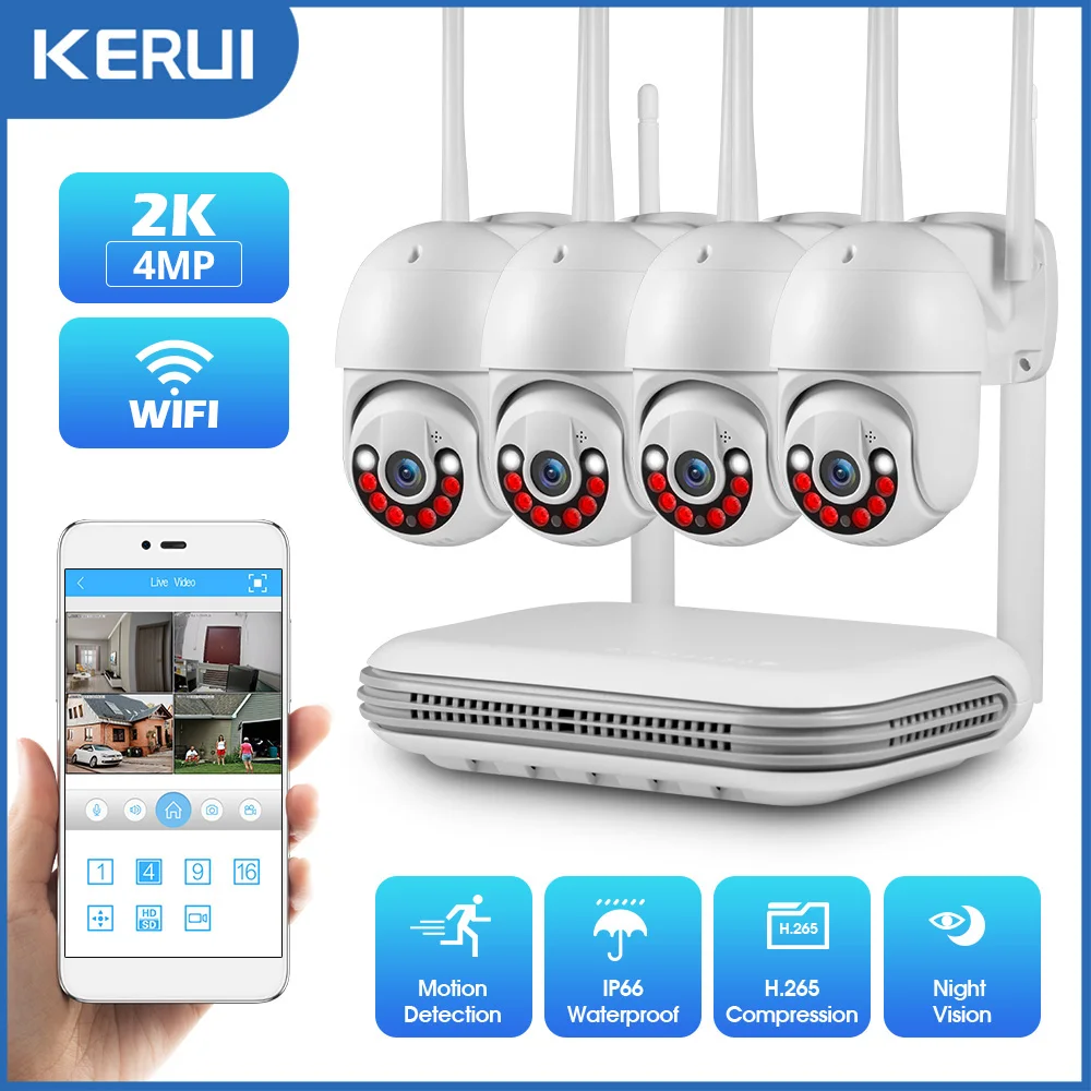 KERUI 2K 4MP 6MP Full HD 8CH Wireless NVR Security WIFI IP Camera System Kit Outdoor ...