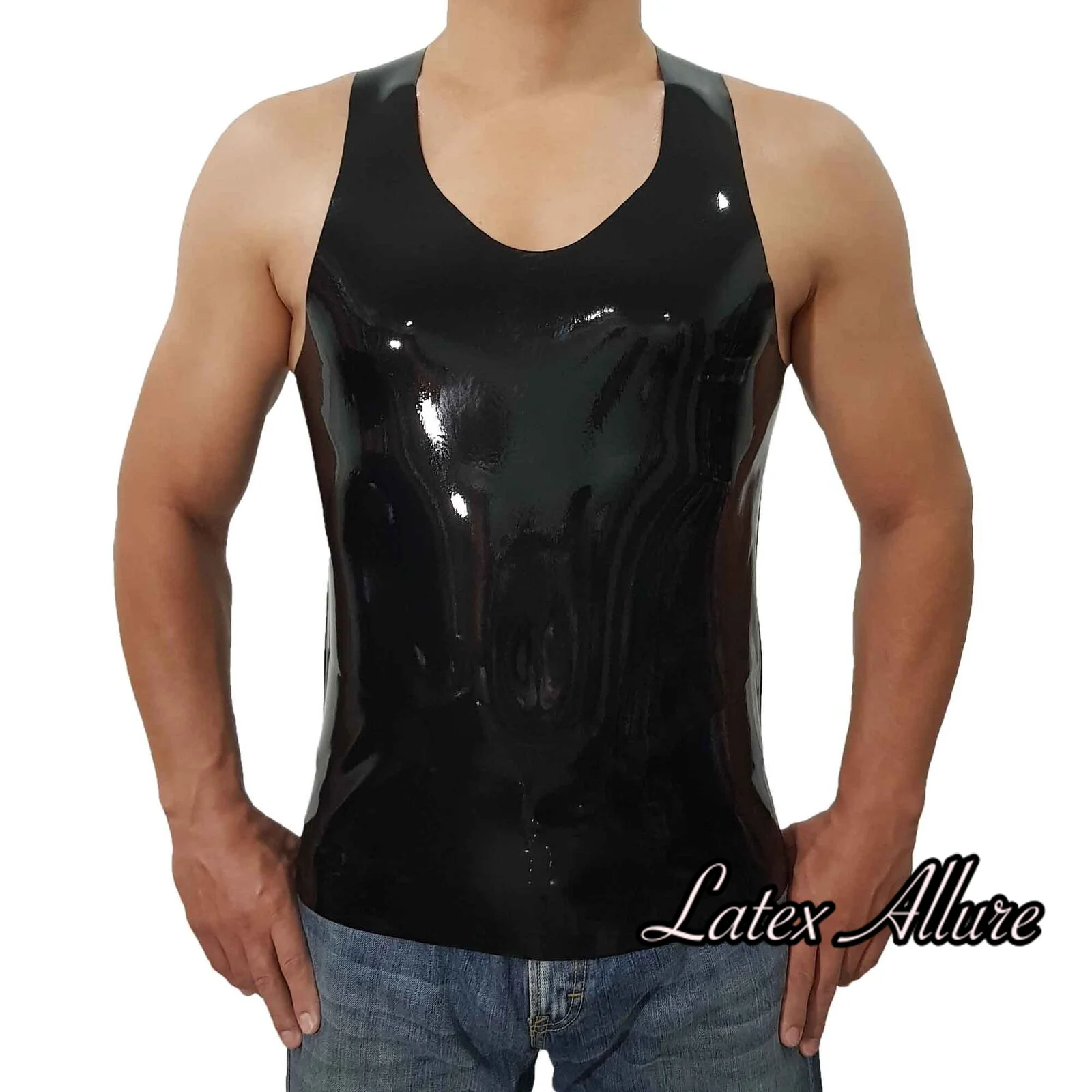 100-Handmade-Latex-Men-s-wear-Sleeveless-Top-Shorts-NO-ZIP-Male-Gummi ...
