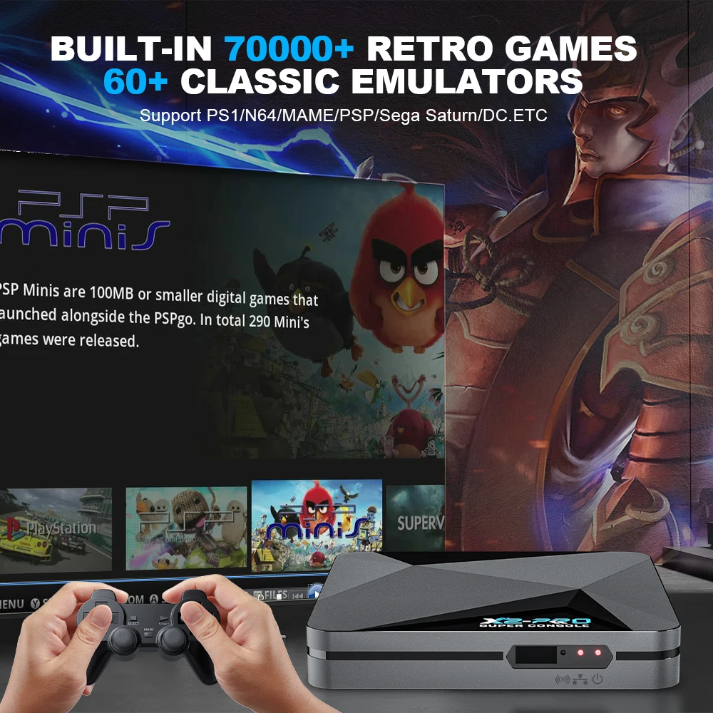 256g 70000 jeux - Super console de jeu vidéo domestique rétro, X2 PRO ...