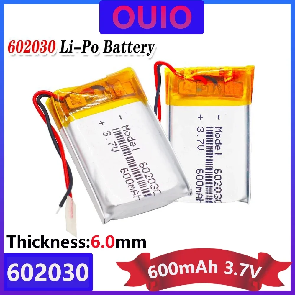 1-10pcs-Line-Polymer-Battery-3-7V-Lithium-Polymer-Battery-602030-600mAh ...