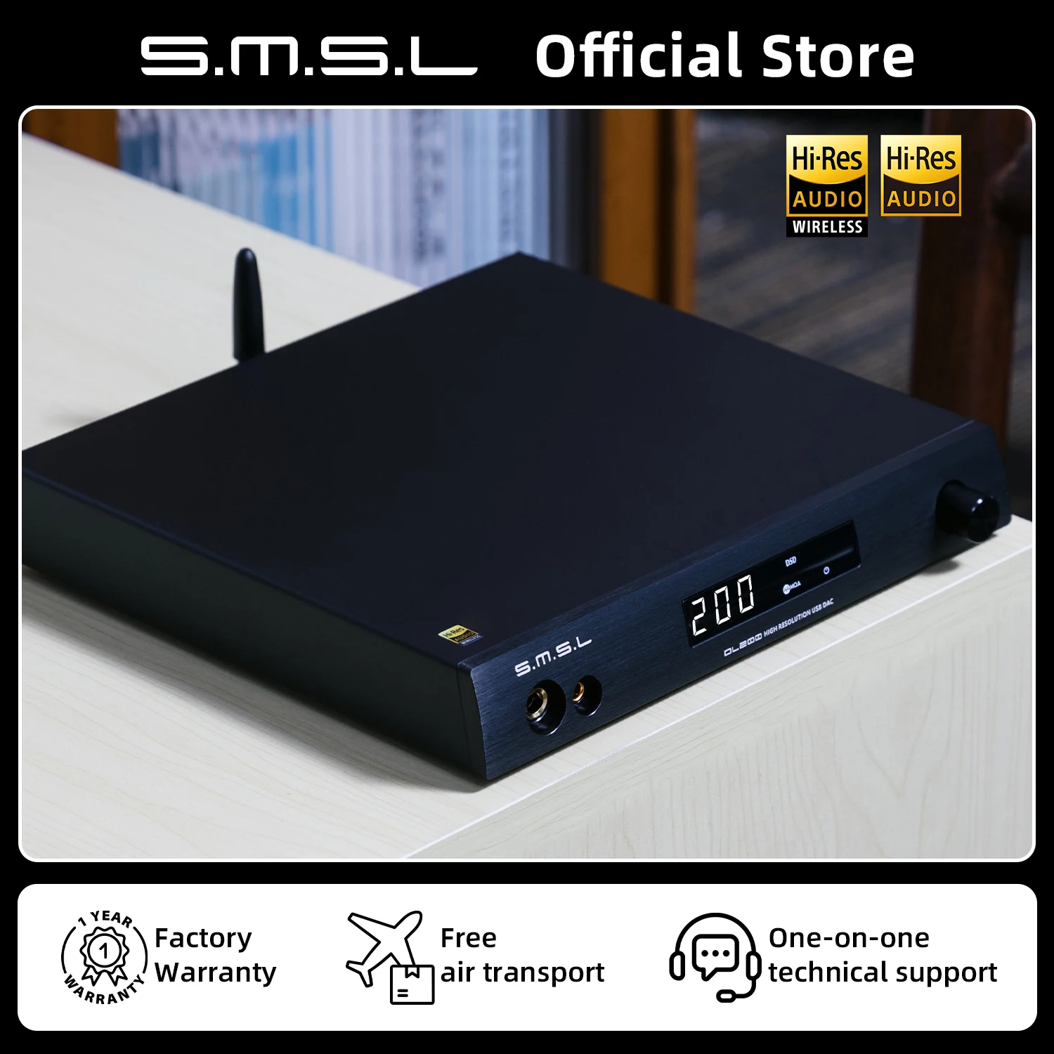SMSL-DL200-AUDIO-DAC-Headphone-Amplifier-MQA-CD-ES9039Q2M-True-Balanced-Bluetooth-APTX-HD ...