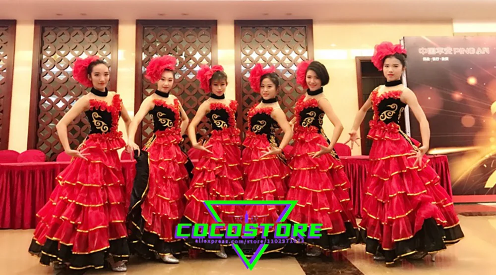 Gypsy-Women-Spanish-Flamenco-Skirt-Belly-Dance-Spanish-Stage ...