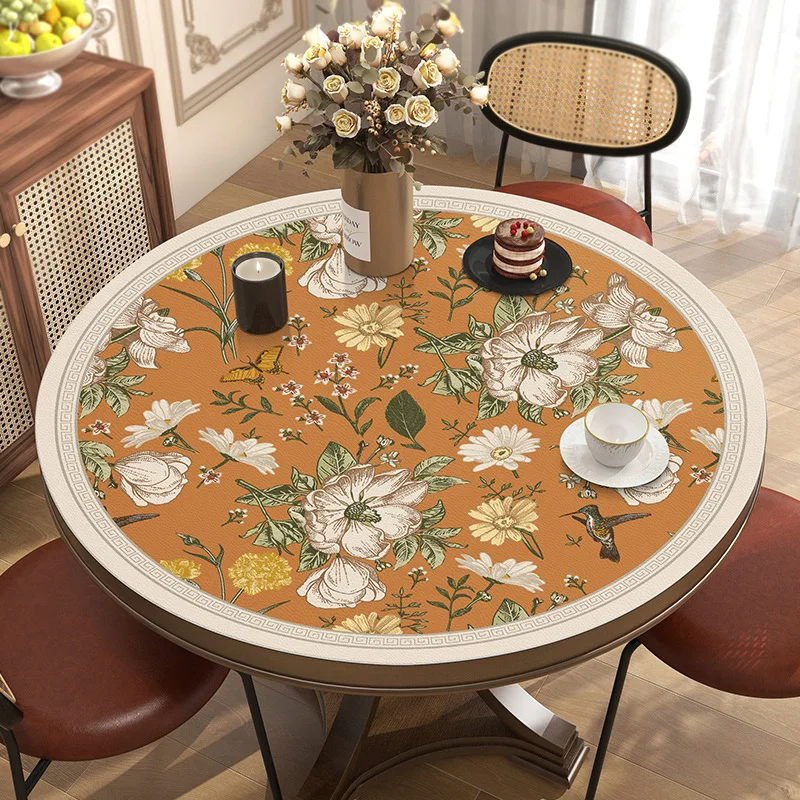 Luxury-Round-table-tablecloth-waterproof-oil-proof-wash-free-round ...