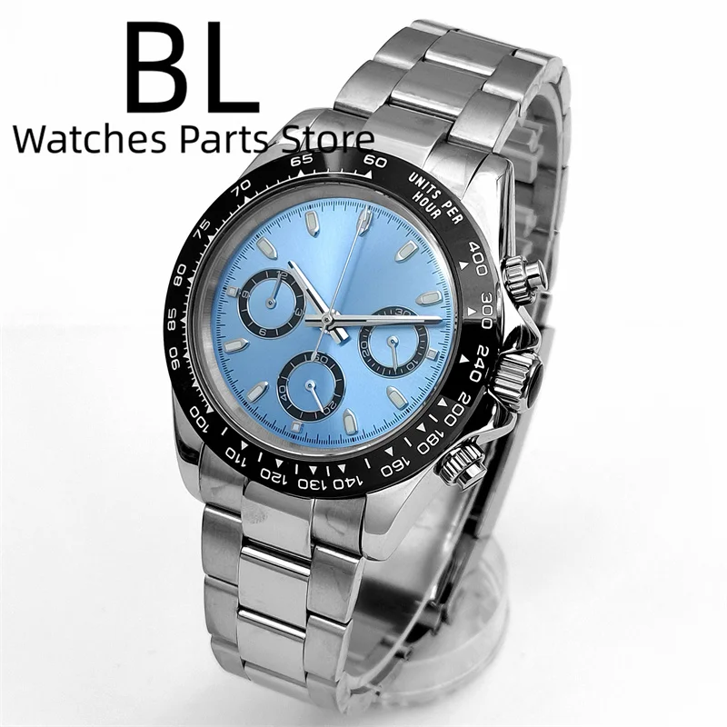 BLIGER 39mm Men's Quartz Chronograph Watch Ice Blue Dial Luminous ...