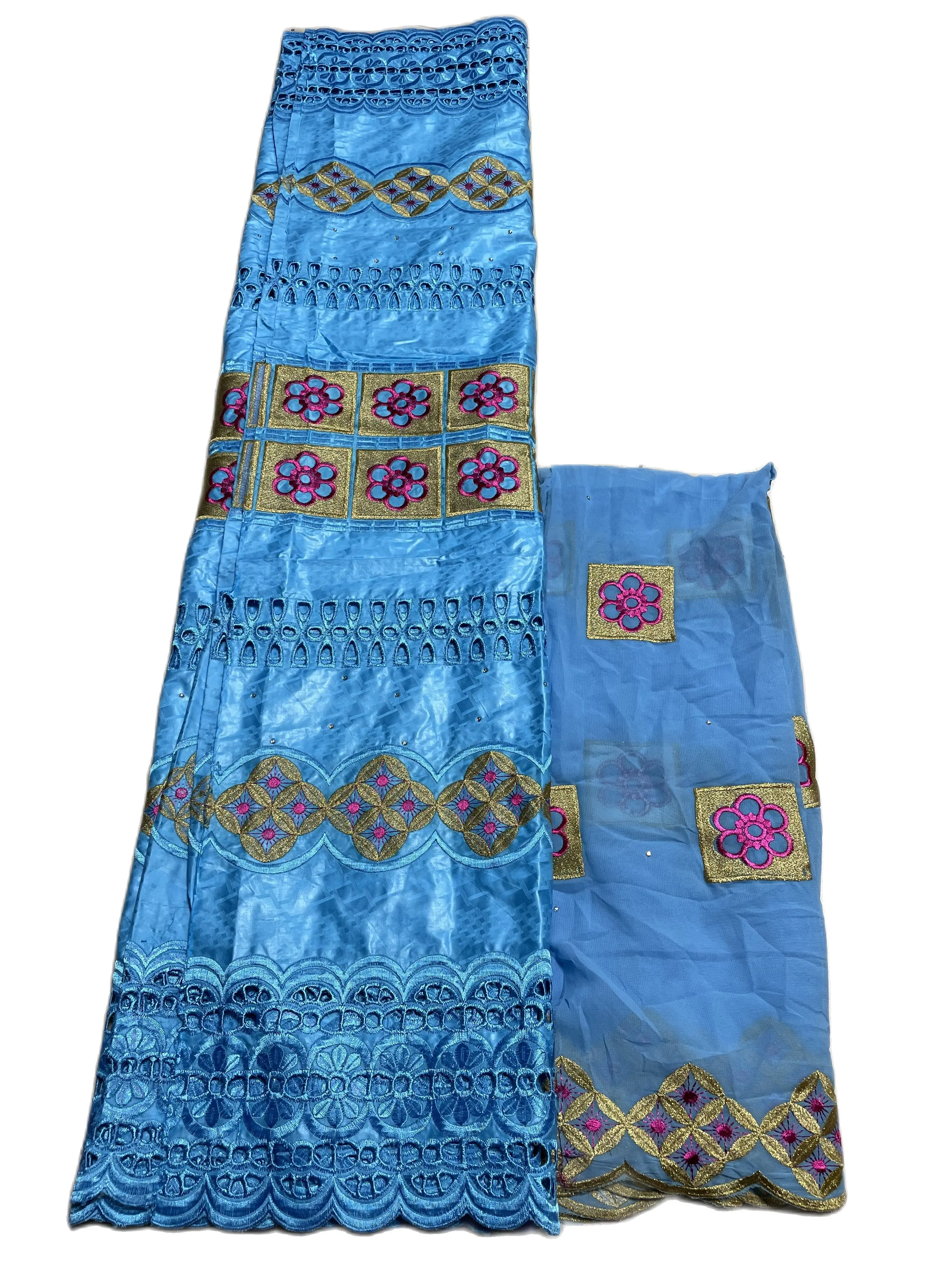 African-Bazin-Rich-100-Cotton-Lace-Fabrics-Soft-Jacquard-Bazin-Brocade ...