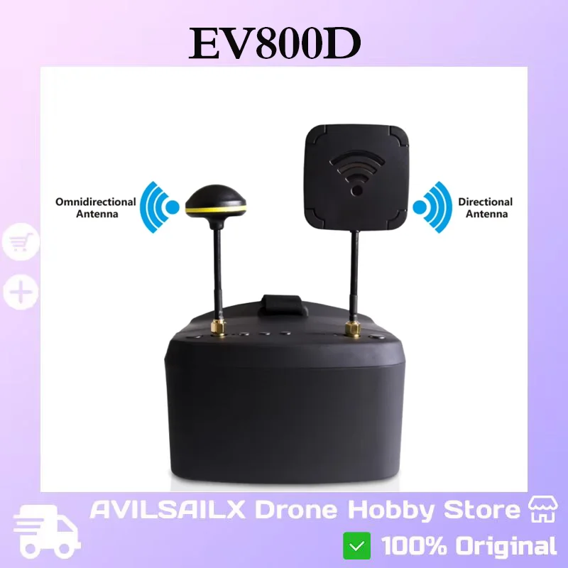 EV800D 5.8G 40CH Diversity FPV Goggles with 5 Inch HD Screen DVR ...