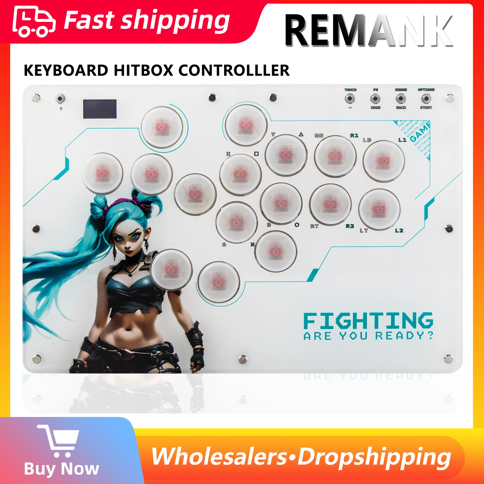 REMANK-Arcade-Hitbox-Controller-Leverless-Controller-PS5-FightStick-PC ...