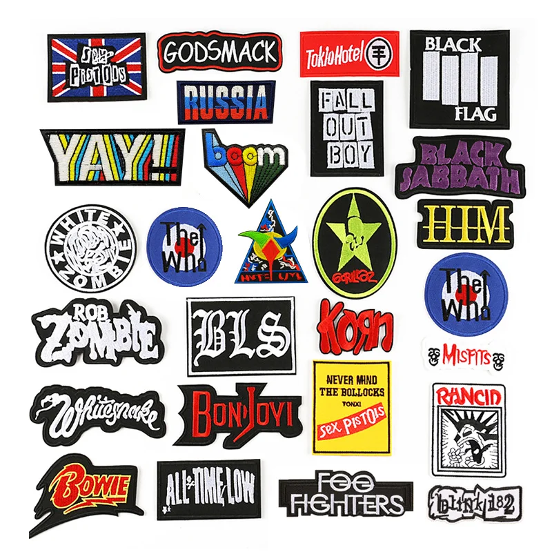 Band Patch Rock Punk Embroidered Cute Badges Iron On Kids Patches For ...