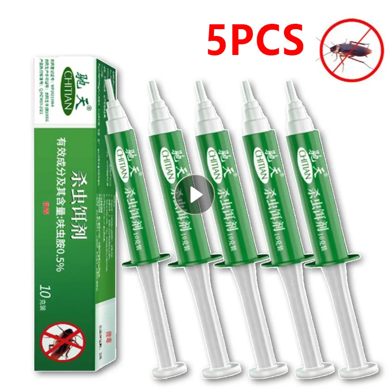 5PCS-Effective-Killer-Cockroach-Gel-Bait-Special-Insecticide-Bug-Beetle ...