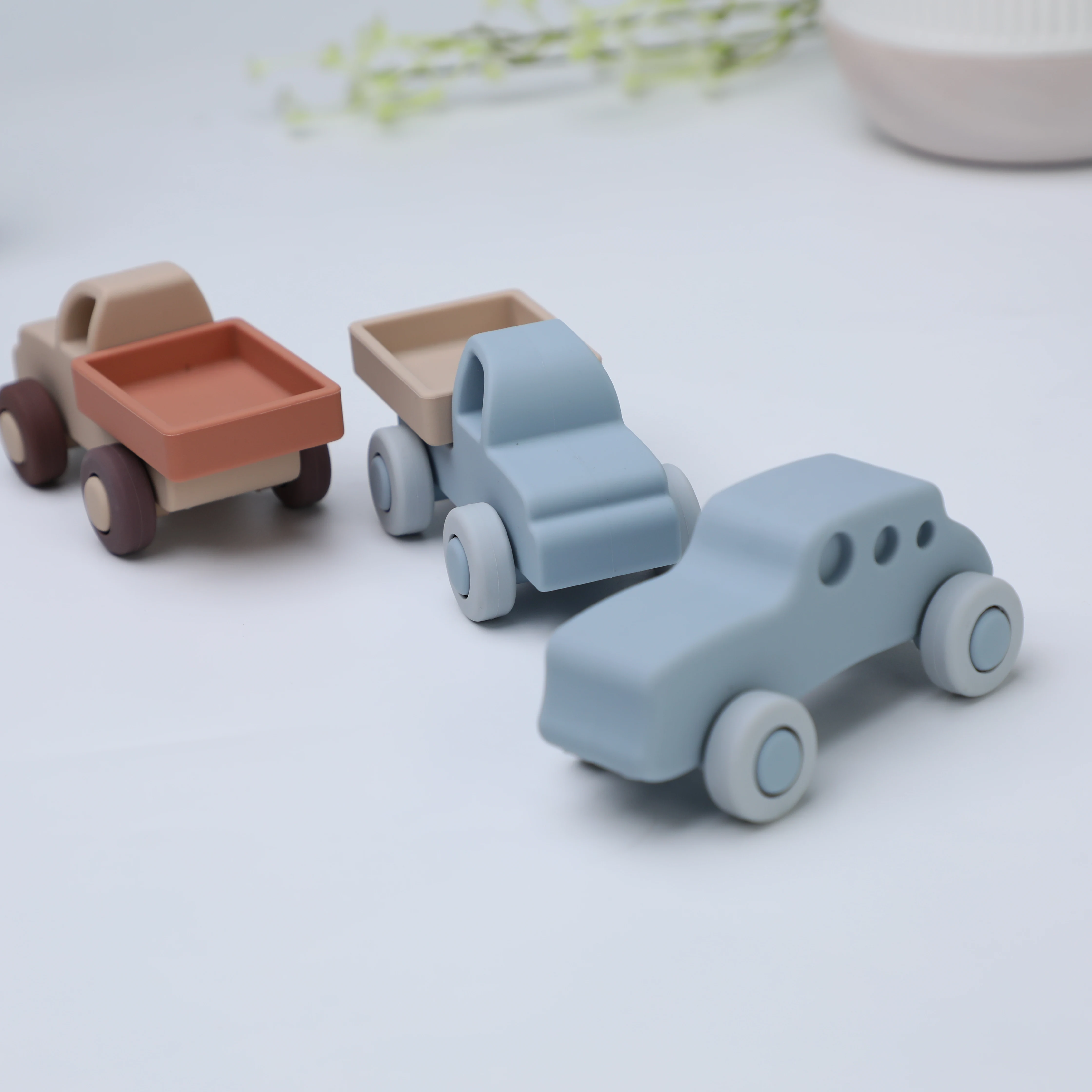 Montessori Baby Educational Silicone Building Blocks Car Silicone ...