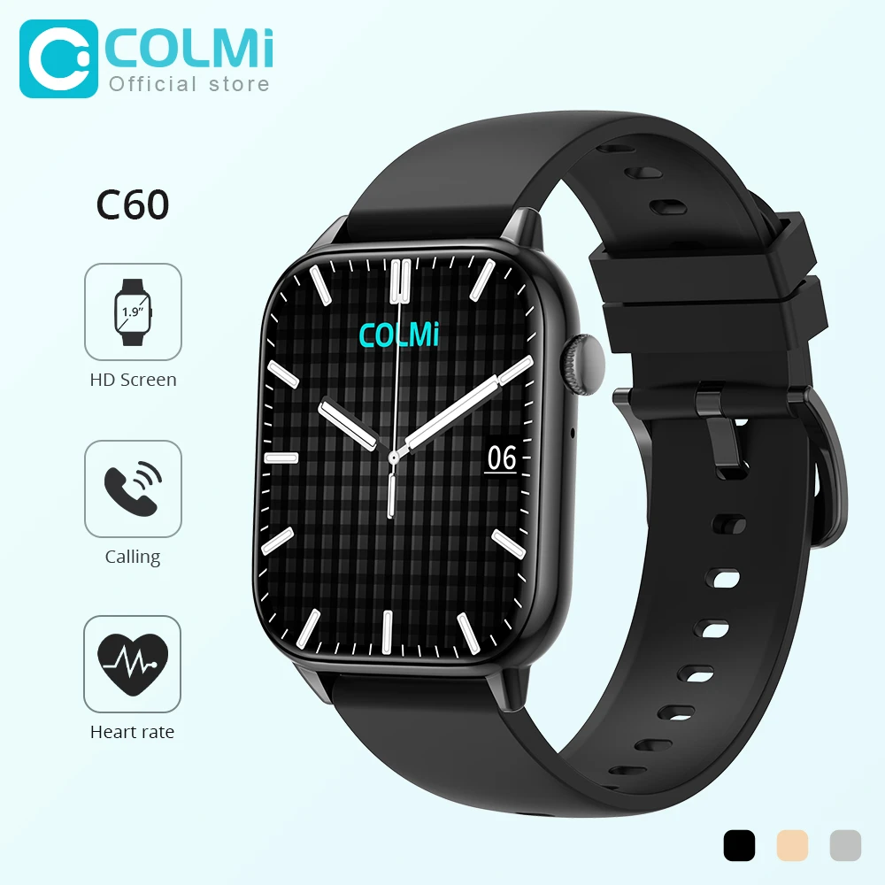 Colmi C60 Smartwatch 1.9 Inch Full Screen Bluetooth Calling Heart Rate ...