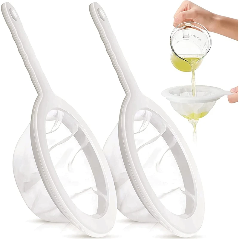 2Pcs Nylon Soy Milk Strainer Ultra-Fine Mesh Colander Kitchen Food Mesh ...