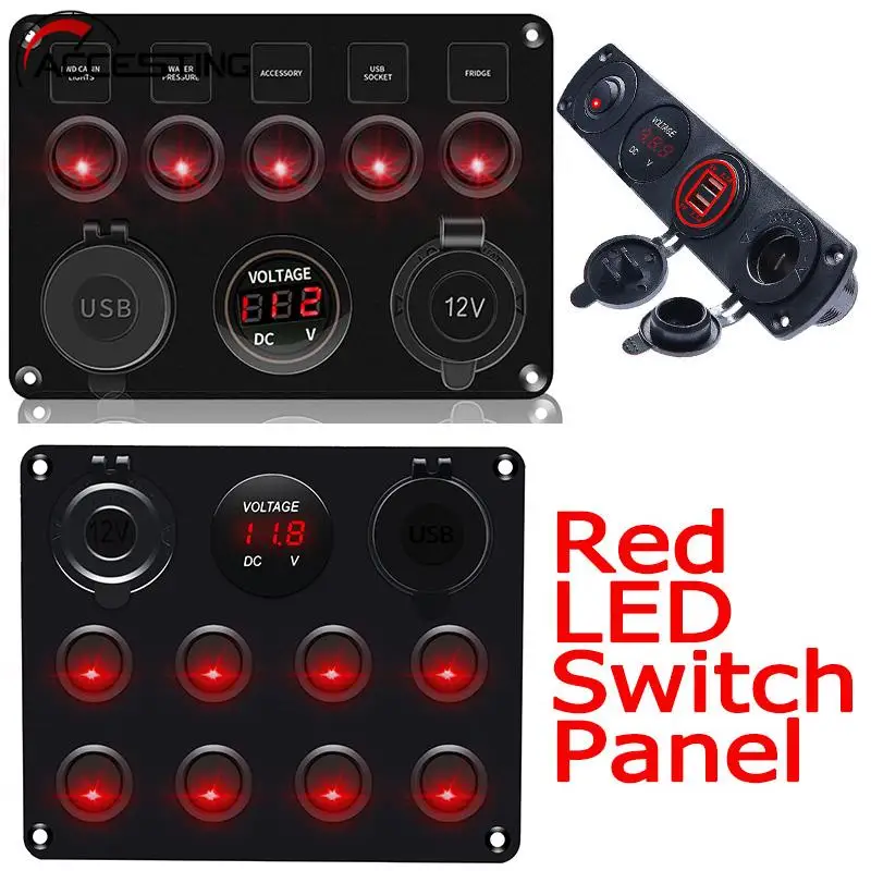 5-Gang Car M Boat RV Wf Ct Red LED R S P Br C $7.91 redalimentos.cl