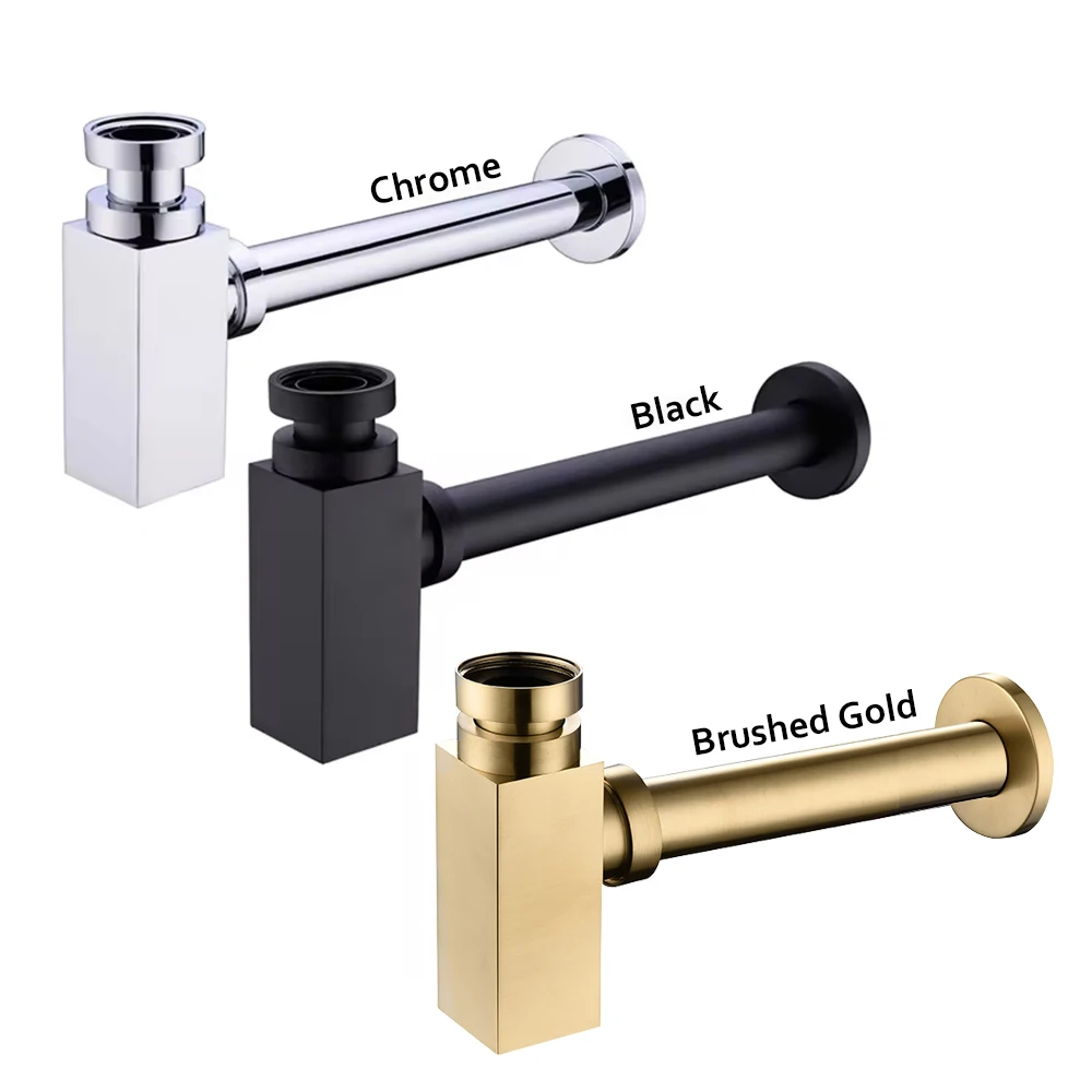 Bathroom Sink Bottle Trap Wash Basin Waste Siphon Pipe Kits Brass ...