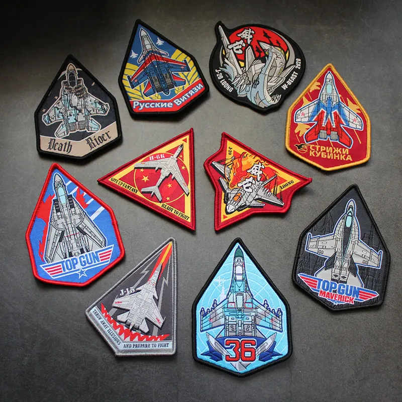 TOP-GUN-F18-F14-Fighter-Embroidery-Patches-SU27-MIG-29-Boom-H-6K-J20 ...