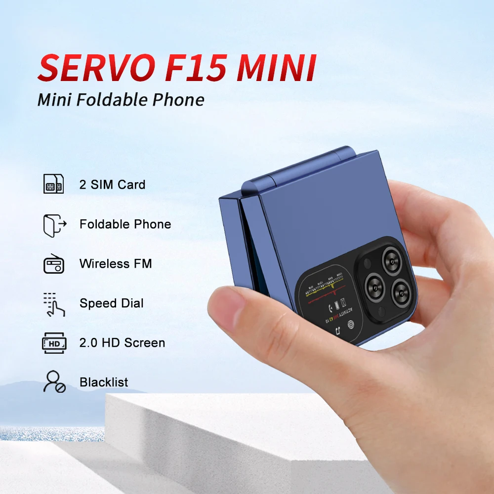 SERVO-F15-Mini-Flip-Mobile-Phone-Dual-SIM-Speed-Dial-Magic-Voice ...