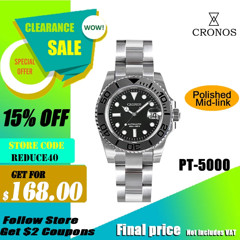 Rel-gio-Cronos-Sub-Diver-Masculino-bidirecional-resistente-gua-escovado-e-polon-s-bracelete-Mid ...