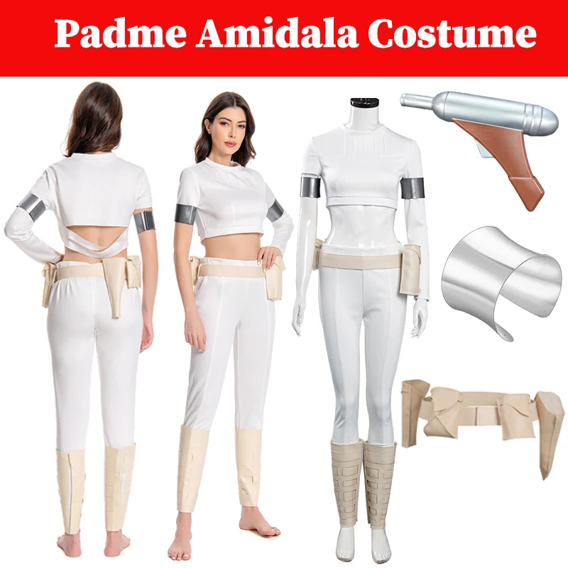 Padme Cosplay Amidala Space Battle Costume Women Fantasy Roleplay Top ...