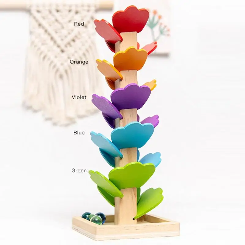 Creative-Wooden-Music-Tree-Marble-Run-Rainbow-Wooden-Sounding-Tree ...