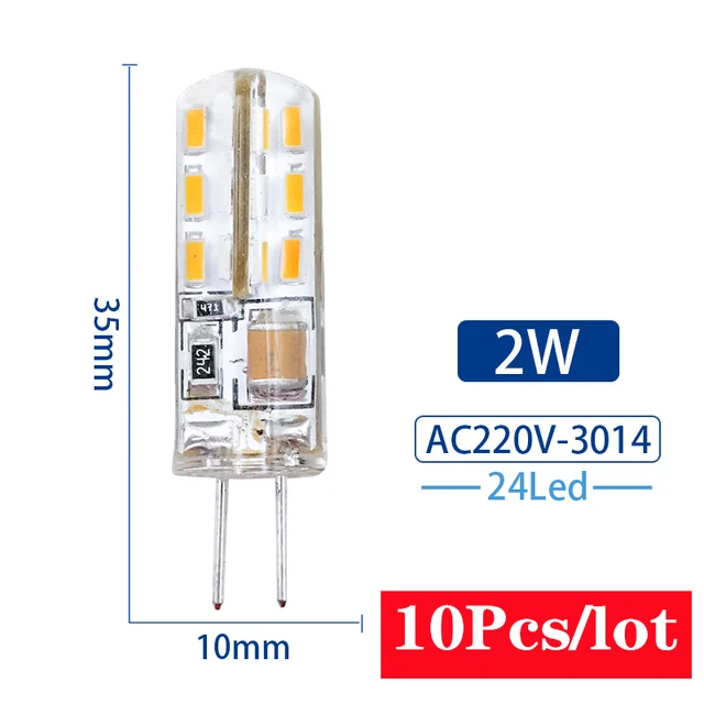 10Pcs/lot G4 LED Lamp 2W 3W 4W 5W 7W 9W AC DC 12V 220V Corn Bulb ...