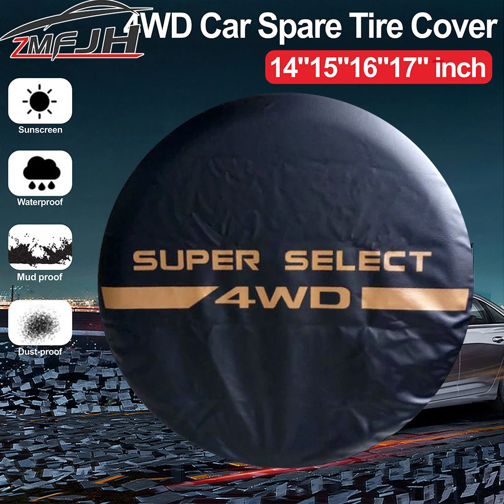 14''/15''/16"/17'' 4WD Car Wheel Tire Cover PVC Leather Waterproof ...