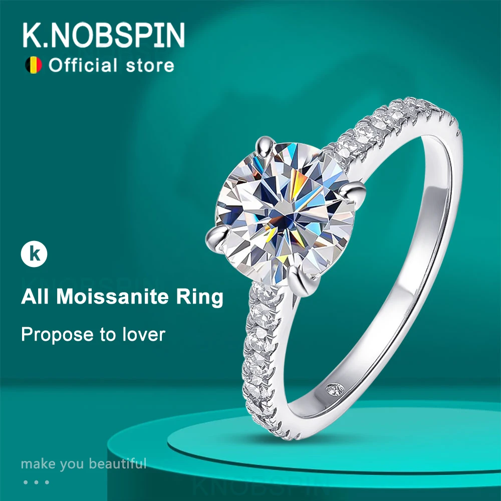 KNOBSPIN-3ct-D-Color-All-Moissanite-Ring-s925-Sliver-Plated-18k-White-Gold-Wedding-Band ...