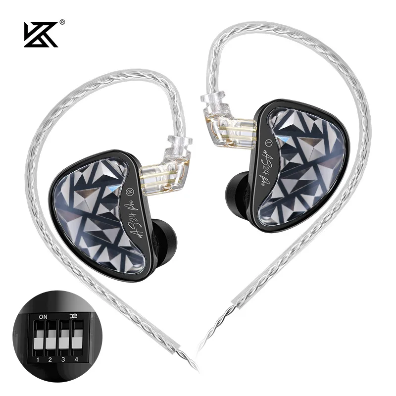 KZ-auriculares-internos-AS24-PRO-para-videojuegos-cascos-con-cable-HIFI-ajustables-Unidad-de ...