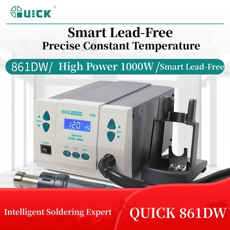 110V/220V 1000W Original QUICK 861DW Heat Gun Lead-free Hot Air Welding ...