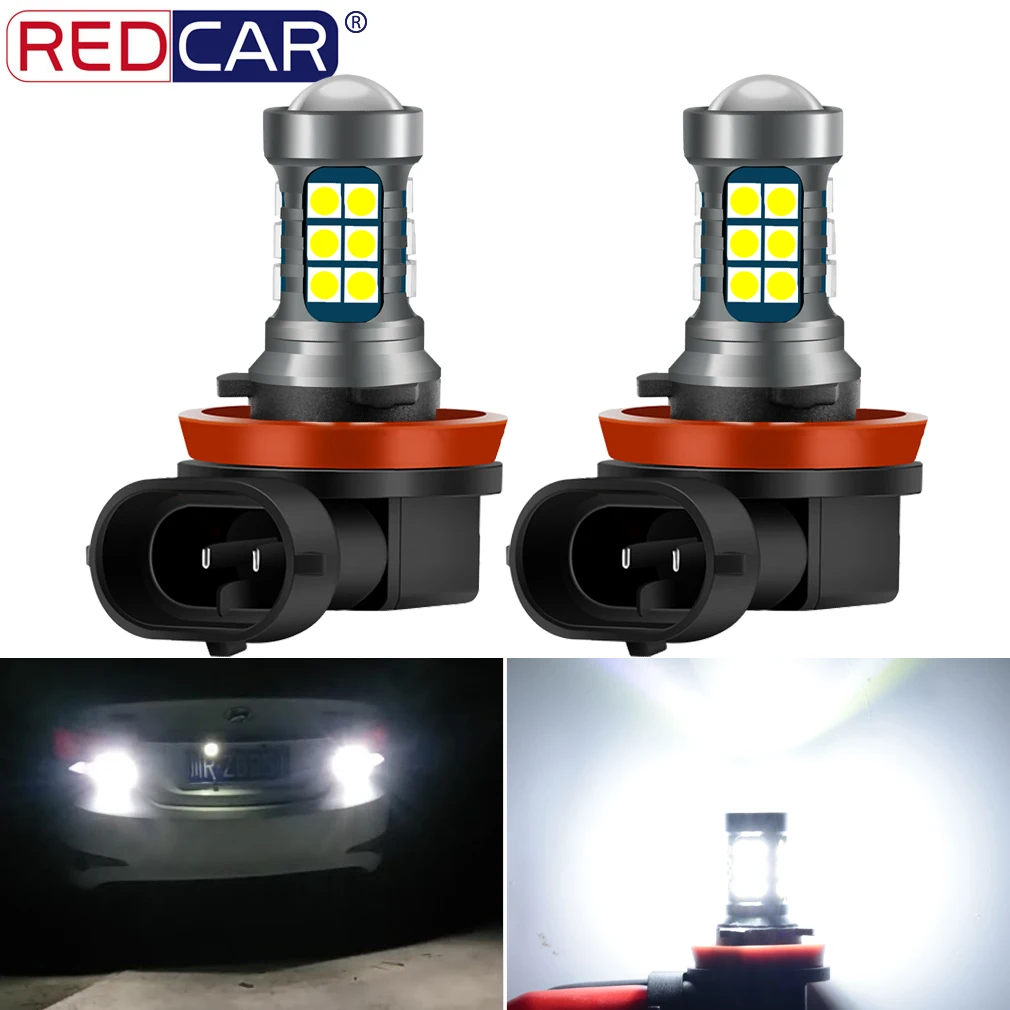 2pcs H7 Led H8 H9 H11 Led Bulb 9005 HB3 9006 HB4 Led Lamp 6000K White 27SMD 3030 Chips Auto ...