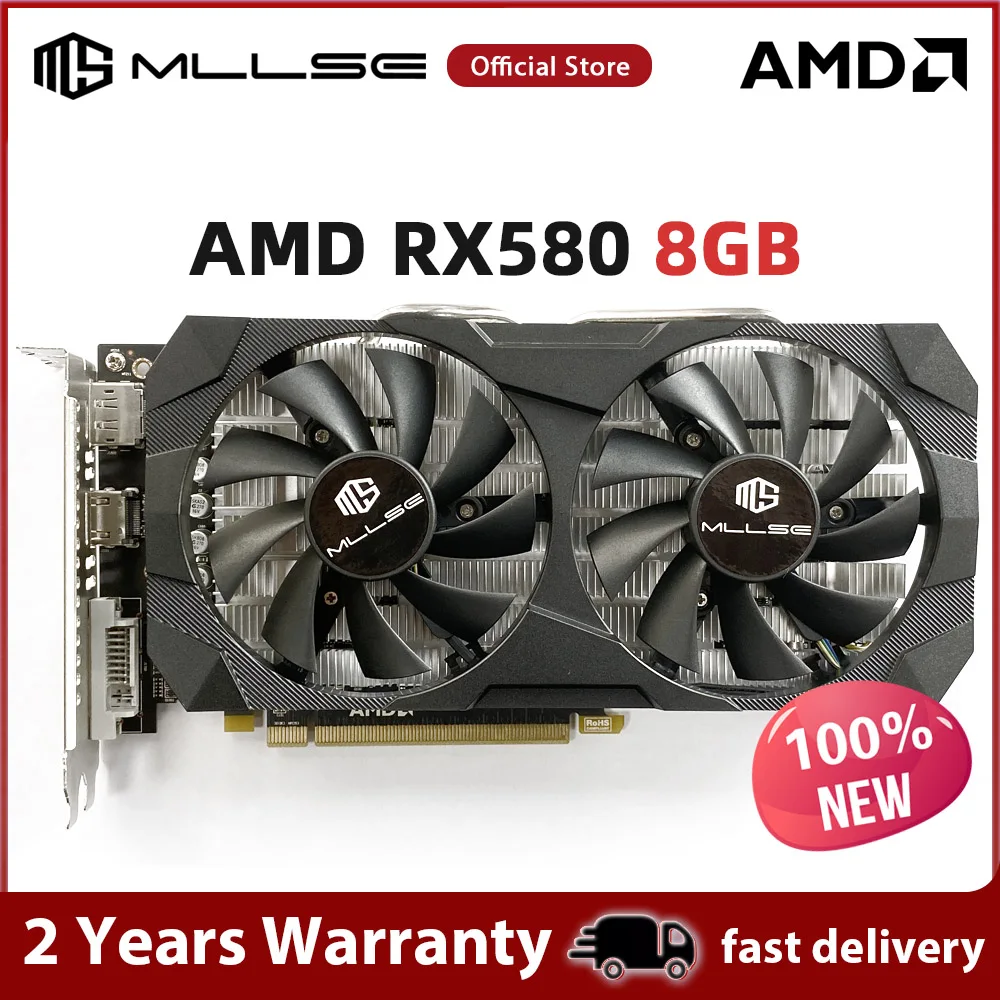 Mllse Graphics Card Amd Rx 580 8gb Gaming Gddr5 256bit 6pin Pci-e 3.0 × ...