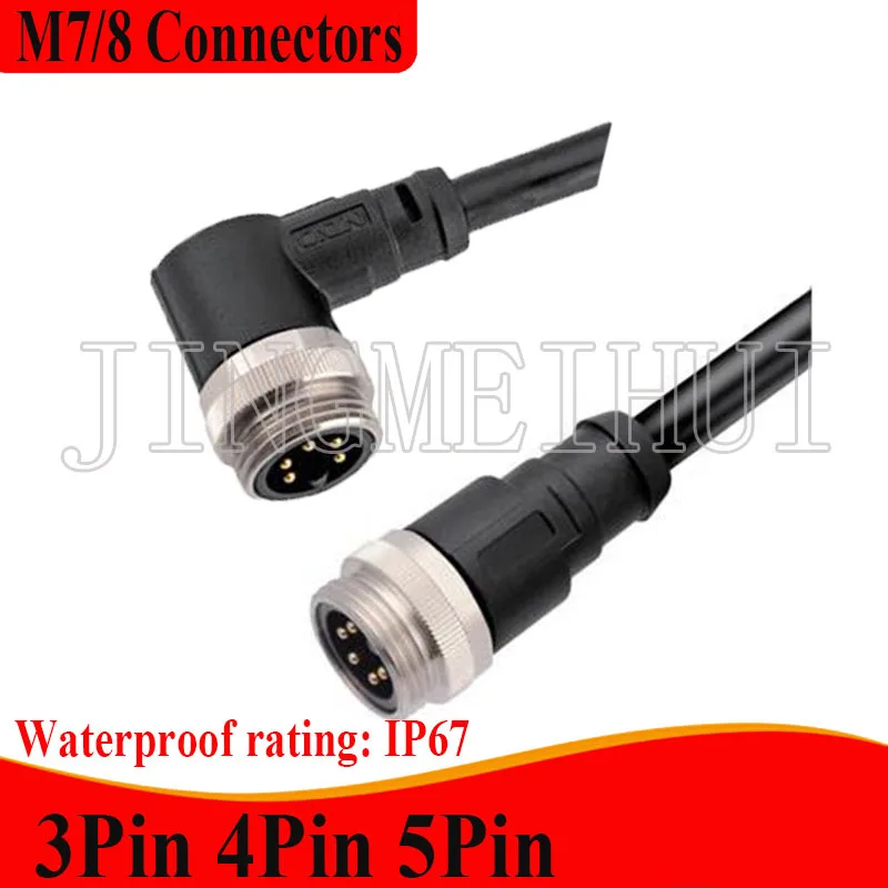 M7/8 airline plug connector moulded male and female plug 3 pin 4 pin 5 ...