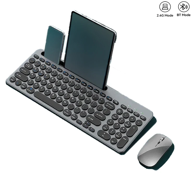 Ergonomic Bluetooth Dual Modes Wireless Rechargeable Keyboard Mouse ...