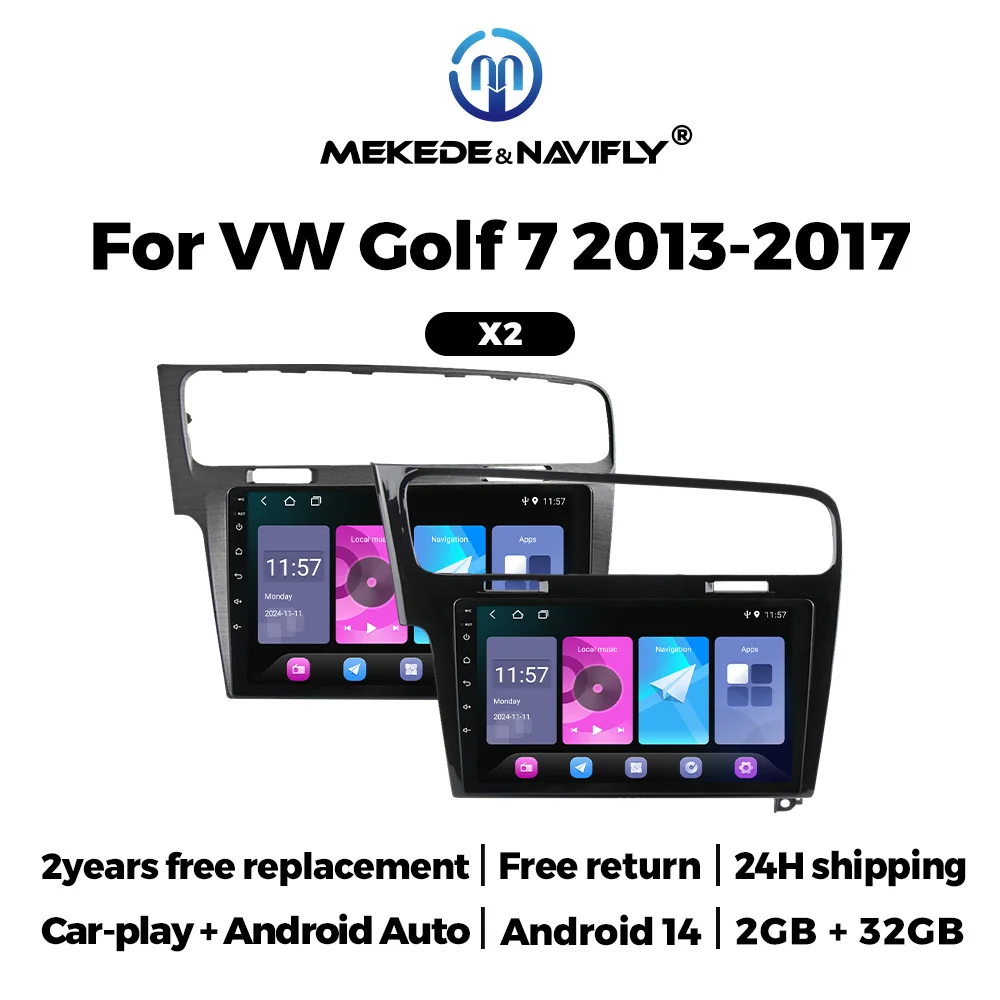 NEW 10 inch Android 14 IPS Car Radio For Volkswagen VW Golf 7 MK7 GTI ...